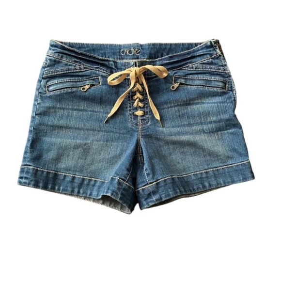 Cache | Shorts | Cache Lace Up Front Denim Shorts 2 | Poshmark